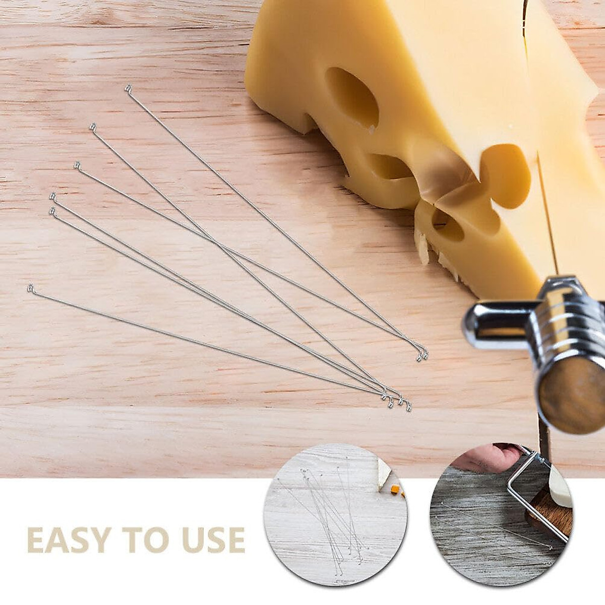 STOBAZA 10pcs Replacement Cheese Slicer Wires 5.5 Inch Cheese Cutter Stainless Steel Cheese Wire Pie Slicers for Home Restaurant Kitchen Cutting Supplies