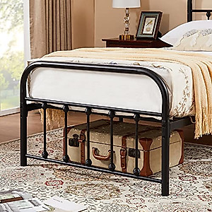 VECELO Metal Platform Bed Frame, Mattress Foundation with Headboard & Footboard,No Box Spring Needed,Twin Size