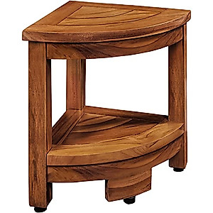 Rose Home Fashion 16.5" Teak Shower Bench, Teak Shower Stool, Corner Shower Bench, Corner Shower Stool, Teak Corner Shower Bench, Teak Shower Seat, Assembly Required