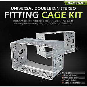 XTRONS Universal Cage Frame Kit for Double 2 Din Car DVD Player Radio Stereo Headunit