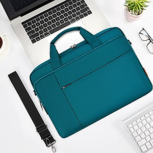 DOMISO 17.3 inch Laptop Bag Business Briefcase Water-resistant Notebook Messenger Shoulder Bag for 17.3" Macbook Pro 17/Dell/MSI GS73VR Stealth Pro/Lenovo IdeaPad/HP Envy,Turquoise