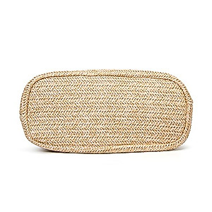 GL-Turelifes Medium Straw Bag Hand Weave Beach Handbag Summer Crossbody Shoulder Bags Bucket Tassel Totes for Women