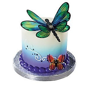 4" X 2" Round Cake Decoration Fake Cake Foam Dummy with Butterfly Cake Topper