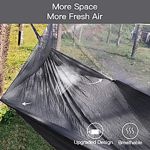 Miztli Camping Hammock with Net and Rain Fly, Portable Lightweight Outdoor Hammock Tree Travel Backpacking Hammock Tent with 20Ft(Total) Tree Straps, Perfect for Camping Hiking Yard Adventure Survival