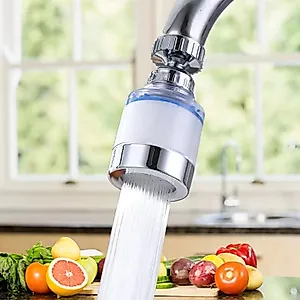 Bathroom Sink Filter 360 Degree Rotating Purifier Kitchen Faucet Filter removes Chlorine, Fluorine, Heavy Metals and Hard Water from Home Kitchens and bathrooms