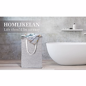 Homlikelan 2-Pack 77L Laundry Hamper with Handles,Collapsible Large Laundry Basket,Freestanding Storage Basket,Clothes Hamper for Toys Clothes Organizer Grey