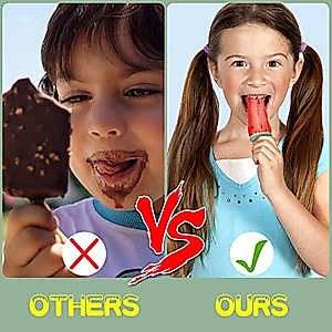 WWW Homemade Popsicle Molds with 4 Cartoon Shape Cavities, Food Grade Silicone Popsicle Maker with Sticks, Easy Release & Clean BPA Free Popsicle Molds for Kids, Reusable Ice Pop Molds, Green