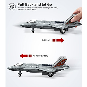 Geyiie Airplane Toys for Kids, Army Fighter Jet Diecast Plane Toys Helicopter for Boys Grils, Pull Back Airplanes with Light, Air Transport Toy Bomber Outdoor Gifts for Toddler Age 3-8 Gifts