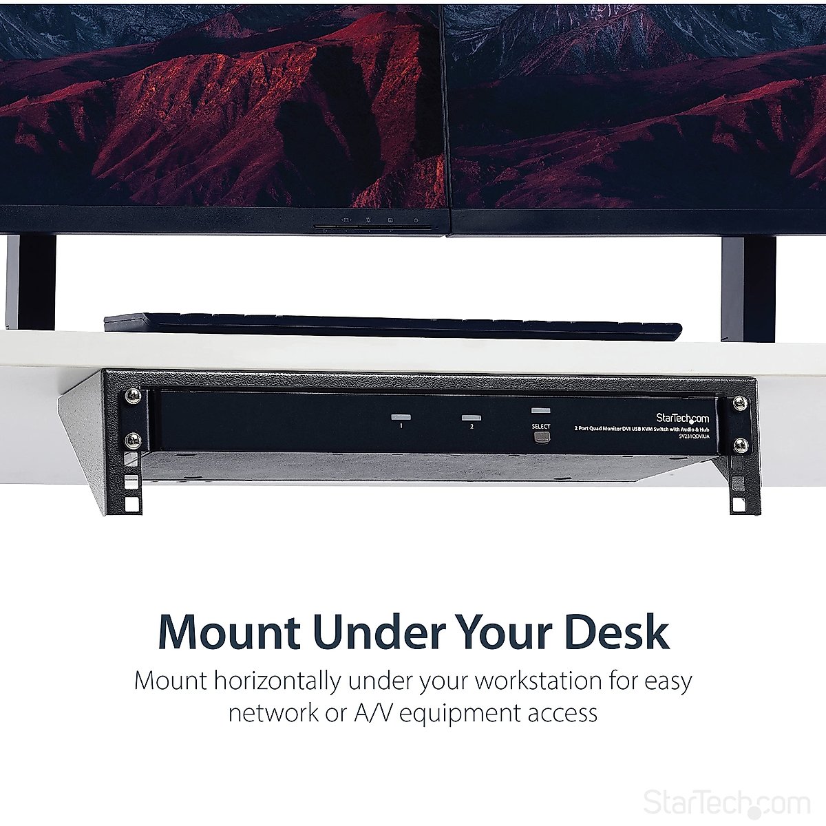 StarTech.com 2U Vertical Wall Mount Patch Panel Bracket - Steel Rack Mount Bracket w/Hardware for 19" Network, Server and Data Equipment , TAA (RK219WALLV)