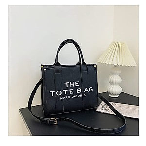 knzdvoy Women's The Tote Bag, Large Satchel Tote Bag for Autumn Winter Tote Bag Fashion Large Capacity Messenger Bag (10.6'' L X 9''H X 4.3'' T,Black)