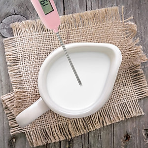 Digital Food Meat Candy: Instant Read Probe Backlit Temperature Alarm for Cooking BBQ Kitchen Oven Smoker Pink 30℃~ 300℃