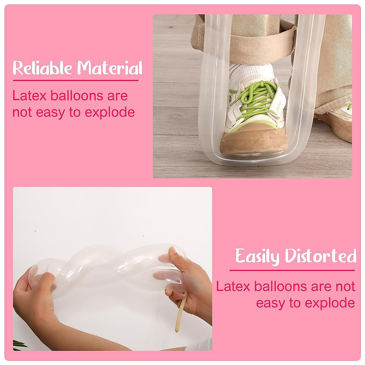 100Pcs 260 Balloons Clear Long Balloons for Balloon, Premium Quality Latex Twisting Balloons for Animals Modeling Christmas Birthday Wedding Party Decorations)