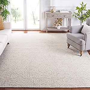 Safavieh Metro Collection 11' x 15' Natural/Ivory MET998A Handmade Contemporary Wool Living Room Dining Bedroom Area Rug