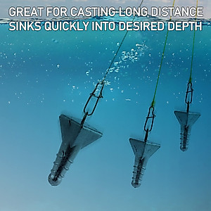 Dr.Fish 5 Pack Storm Sinker Pyramid Hatteras Surf Fishing Lead Weight Saltwater Beach Casting Sea Bottom Holder Inshore 3oz