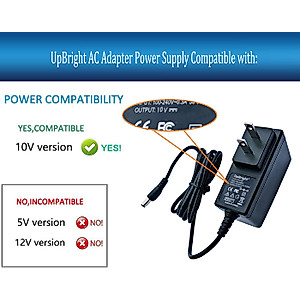 UpBright 10V AC/DC Adapter Compatible with Dogtra Super-X 3502NCP ARC 1900S 1902S EDGE 2300NCP 2500T&B 3500NCP Collar HK-AJ-100A150-US BC10V1500/5.5 SBC10V1500 5.5 SBC10V2000 5.5 BC10V2000/5.5 Charger