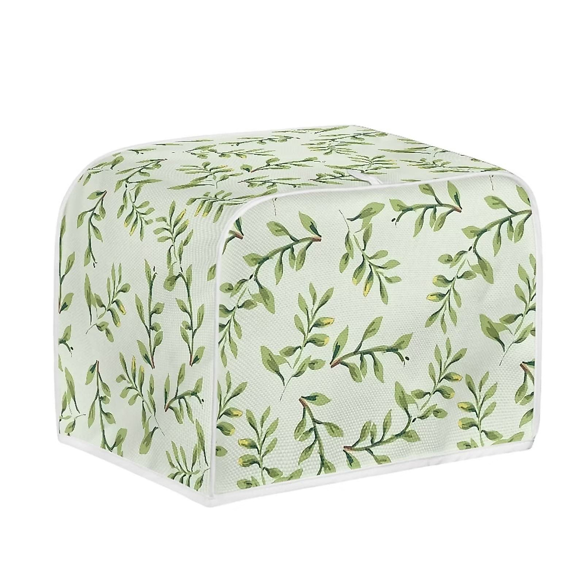 NETILGEN Toaster Dust Cover 4 Slice, Microwave Toaster Oven Grill Cover Stain Resistant Dustproof Kitchen Small Appliance Cover with Top Handle for Kitchen, Green Leaf
