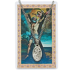 St Andrew Prayer Card With Medal Pendant Charm Patron Saint Catholic Christian