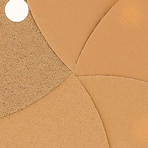 Dura-Gold Premium 80, 120, 220, 320, 400 Grit 6" Gold Sandpaper Discs, 6 Hole Pattern Dustless, 10 Each, 50 Total - Hook & Loop Backing for DA Sander, Sanding Automotive Paint, Woodworking Wood, Metal