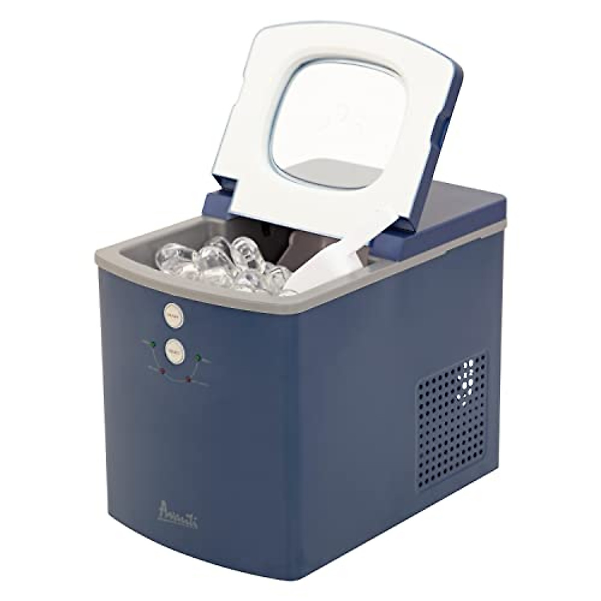 Avanti Ice Maker Portable Countertop Design Makes 33 Pounds of Ice Cubes in 24 Hours, Self Cleaning, Includes Scoop, Blue
