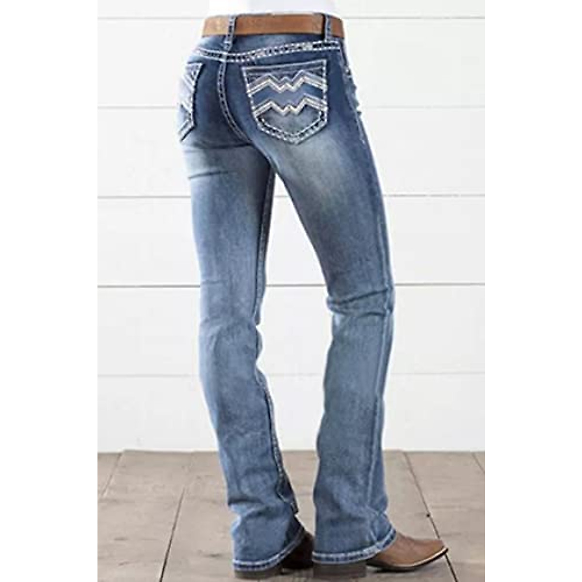 PEIHOT Women's Jeans 90s Mid Rise Bootcut Jeans High Stretch Light Blue Jeans Size 18 Pantalones De Mujer Boot Cut Denim Pants