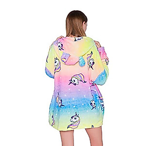 Nousion Women Hoodie Blanket Sweatshirt Oversized Wearable Sweatshirt Super Soft Fleece Blanket for Women Great Throw Sweatshirt for Bath and Watching TV