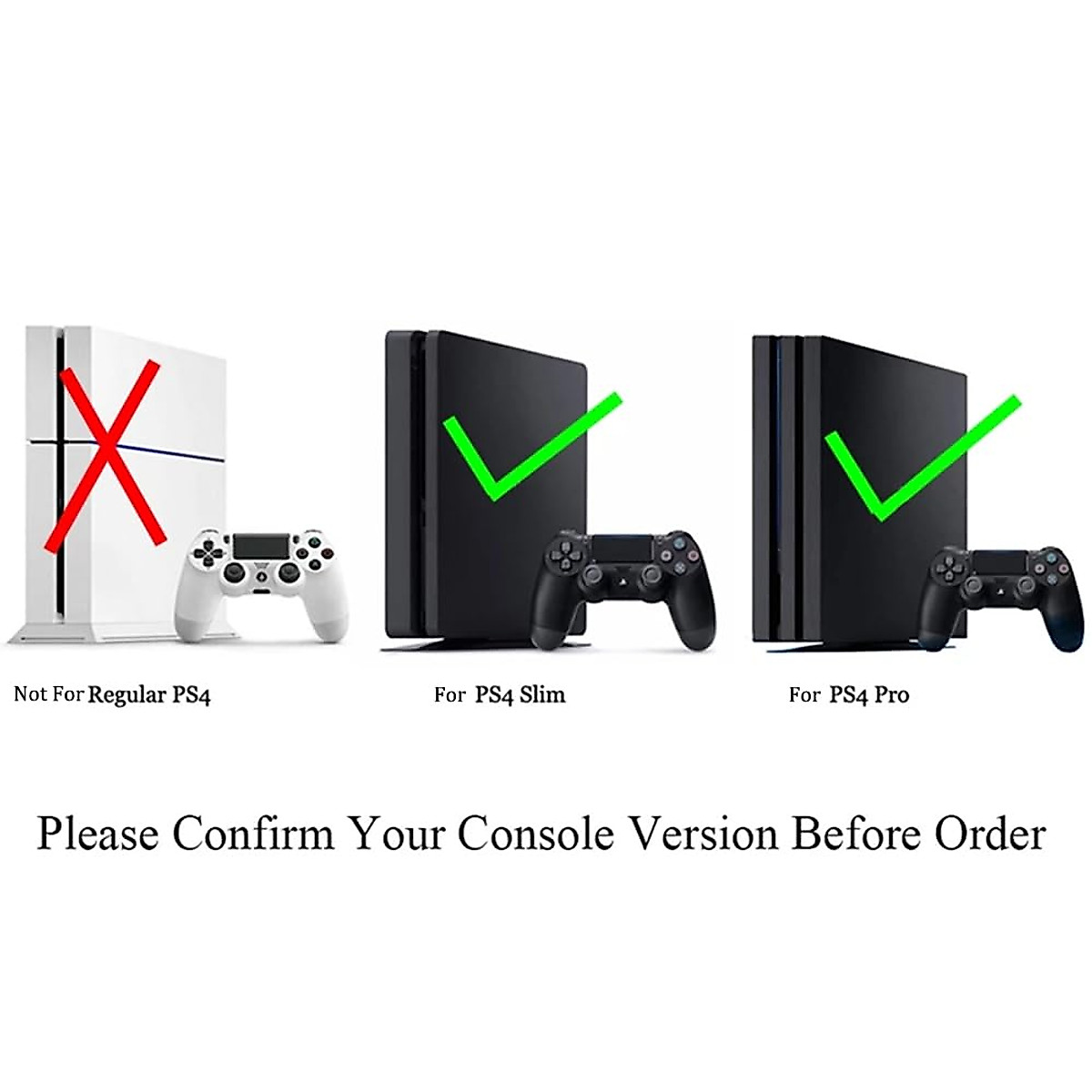 CKXIN Vertical Stand for PS4 Slim / PS4 Pro Steady Base Upright Holder Stand for Sony PlayStation 4 Pro/Slim Console(Not for PS4)