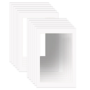 ZBEIVAN 24x36 White Picture Mats for 20x30 Pictures with Core Bevel Cut Frame Mattes - Pack of 12
