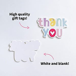 Thank You Paper Gift Tag (50 Pcs) - Great for Party, Baking Deco, Presents, Wedding Favors, Baby Shower, Birthday, Graduation, Holidays