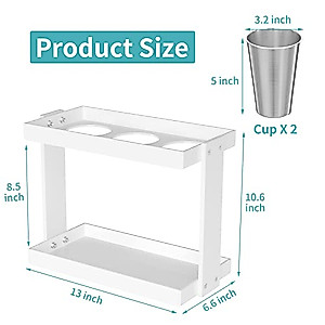 HIIMIEI Hair Tool Organizer, White Acrylic Blow Dryer and Curling Iron Holder, 2 Tier Bathroom Counter Storage, Vanity hairdryer Stand for Lotion Makeup Cosmetics Perfume Makeup Toiletries