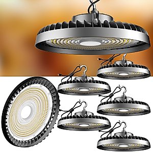400W LED High Bay Light 60000LM (Eqv.1600W HPS) 0-10V Dimmable Commercial Bay Lighting, AC100-277V 5000K High Bay LED Light for 30~55FT-5 Pack