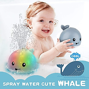ZHENDUO Baby Bath Toys, Light Up Bath Toys, Sprinkler Bathtub Toys for Toddlers Infant Kids Boys, Automatic Spray Water Bath Toy, Pool Bathroom Baby Toy