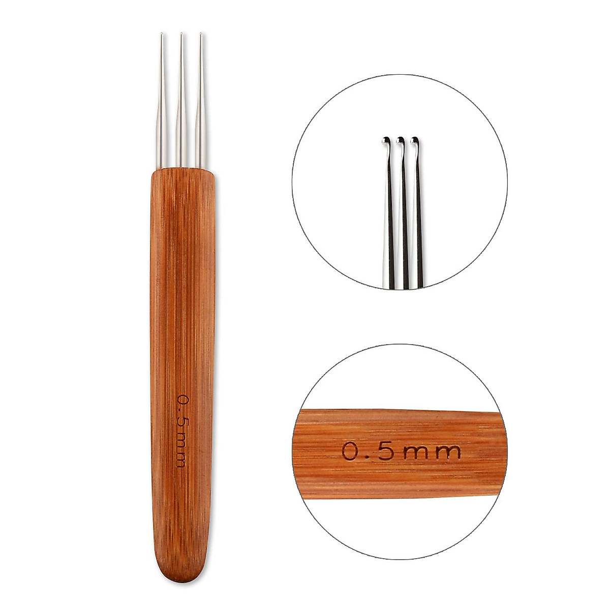 Sunshane 6 Pieces Dreadlock Crochet Hook 0.5mm 0.75 mm Needle Weaving Crochet, Include 1 Hook, 2 Hooks, 3 Hooks for Braid Craft