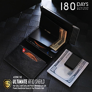 RFID Wallet for Men with Money Clip - PU Leather Mens Wallet Credit Card Holder - Minimalist Wallet for Men - Slim Wallet for Men - Front Pocket Wallets for Men - RFID Wallet Women Favorite