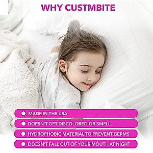 CustMbite Night Guard for Kids, Custom Fit Kids Mouth Guard for Teeth Grinding, Clenching, and Bruxism - Pink, 2 Pack