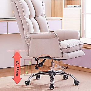 HQBL Ergonomic Adjustable High Back Recliner,Dutch Fleece Home Office Chair,360° Swivel Soft Seat with Padded Arm,for Computer Game/Executive/Rest