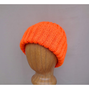 Beanie Hat, Wool Blend, Men Women Teens, Hand Knit Wool Acrylic, Ribbed Toque Watch Cap