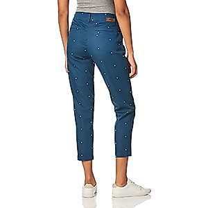 JAG Jeans Women's Flora Chino Crop-Legacy, Pacific Polka dot, 4