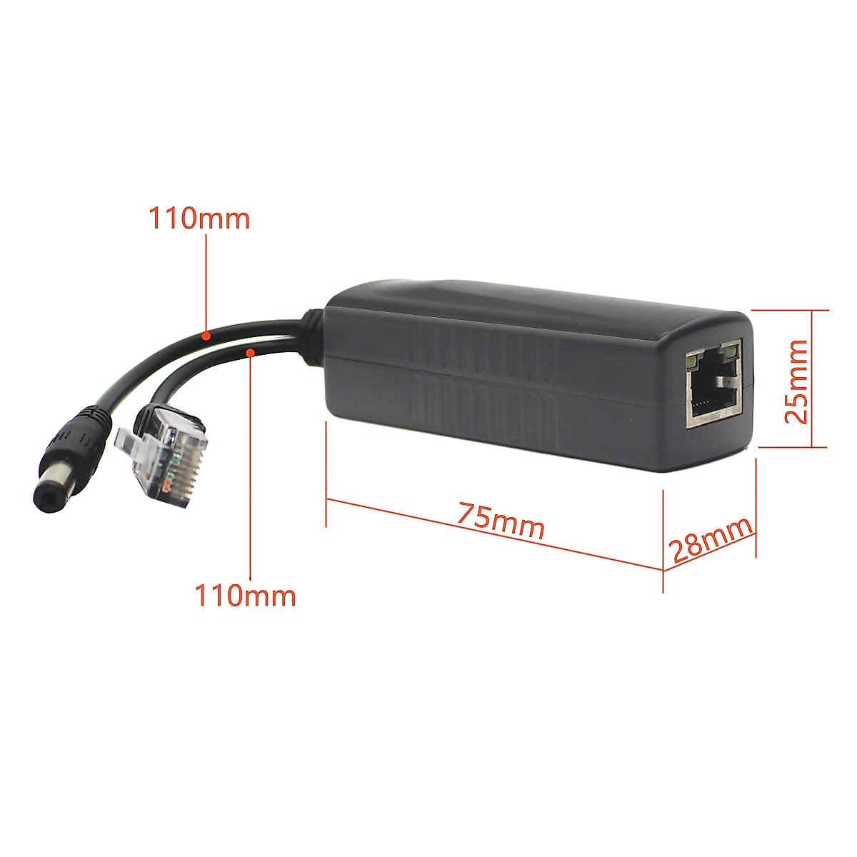 ANVISION 2-Pack Active PoE Splitter Adapter, DC 12V Output, IEEE 802.3af Compliant, 10/100Mbps, for IP Camera AP Voip Phone and More, AV-PS12