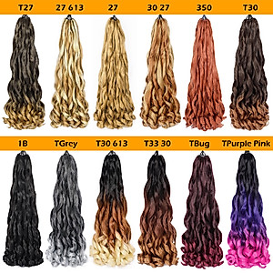 Pre Stretched Braiding Hair 22 Inch Bouncy French Curly Braiding Hair Natural Black Loose Wavy Crochet Braids Hair for Women (7 Packs, 1B#)