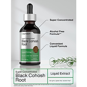 Horbäach Black Cohosh Root Tincture | 2 fl oz | Liquid Extract | Alcohol Free Herb Drops | Vegetarian | Non-GMO, Gluten Free Supplement