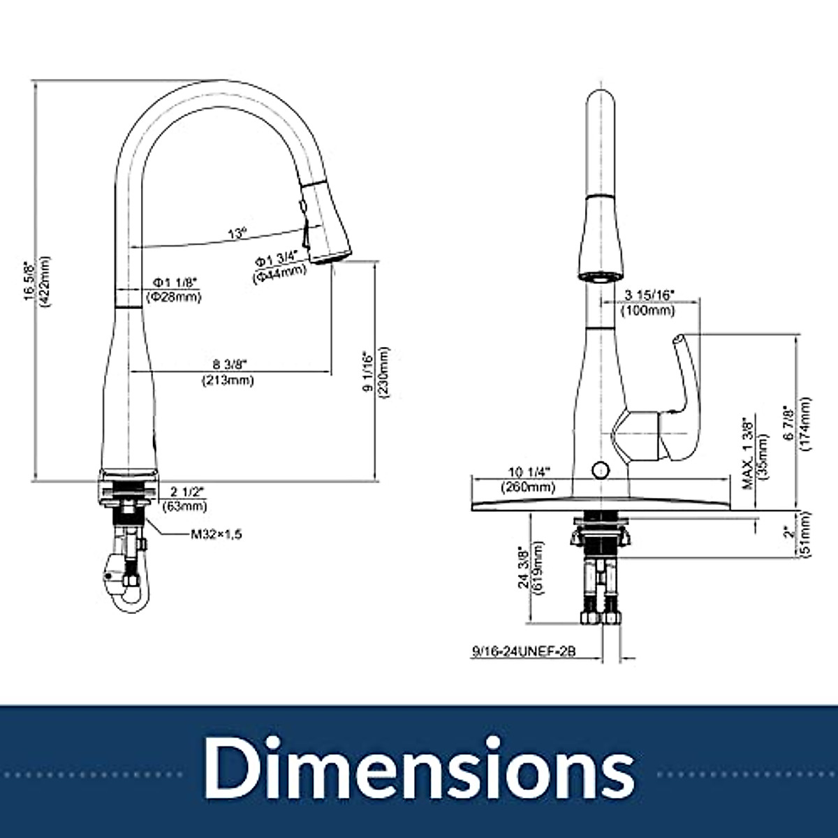 Bio Bidet by Bemis FLOW Motion Activated Single-Handle Pull-Down Sprayer Kitchen Faucet, Brushed Nickel