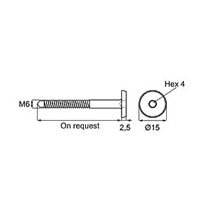 M6 Threaded Half Moon Mini Luna Washers with 100mm Furniture Connecting Bolts for Bunk Beds Cots - Set of 8
