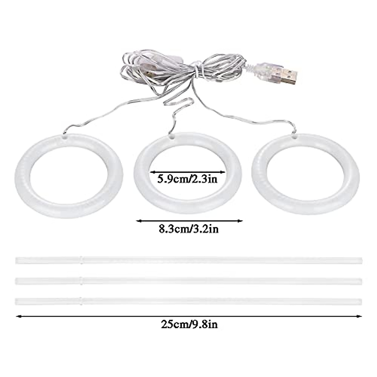 Atrusu Grow Lights for Indoor Plants, Full Spectrum Plant Grow Lights with 3 Head, Plant Halo Lights for Succulent Plants Growth, Seeding, Nepenthes, Idea for Small Plant Home Office