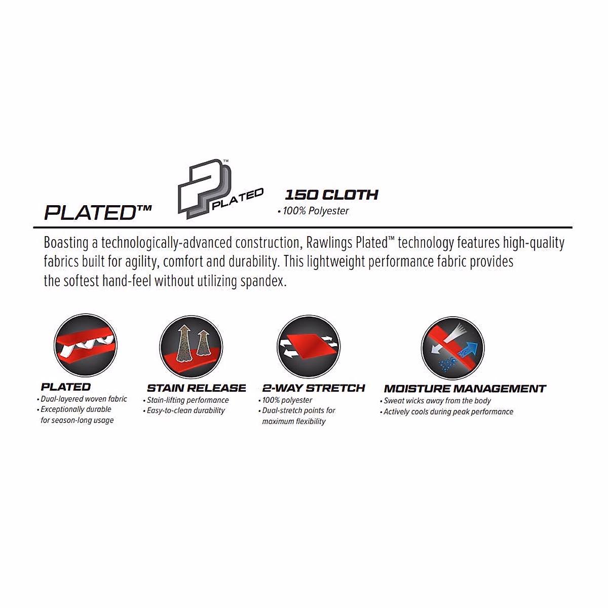 Rawlings | PRO 150 Series Baseball Pants | Adult X|Large | Pinstripes | White / Scarlet | Relaxed Fit