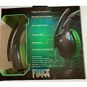 Green and Black Gaming Head Set