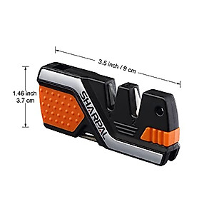 SHARPAL 101N 6-In-1 Pocket Knife Sharpener & Survival Tool, with Fire Starter, Whistle & Diamond Sharpening Rod, Quickly Repair, Restore and Hone Straight and Serrated Blade