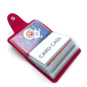 K Y KANGYUN Unisex Small Leather Credit Card Holder - 2 Pack (Redk&Brown)…