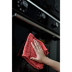 TOALLA Cotton Shop Towels Red – (Pack of 150) Size 14x14 Inches Cleaning Rags – Absorbent Shop Rags and Multipurpose Cleaning Towels for Automobiles, Industries, Garage and Homes