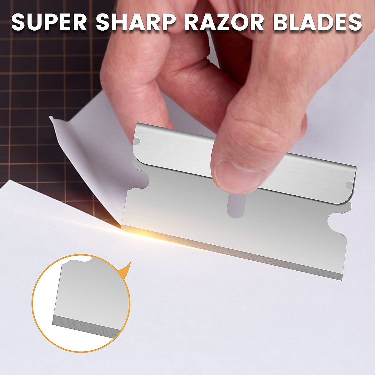 MulWark Razor Blades | Straight Single Edge Razor | Box Cutter & Glass Scraper Replacement Blades