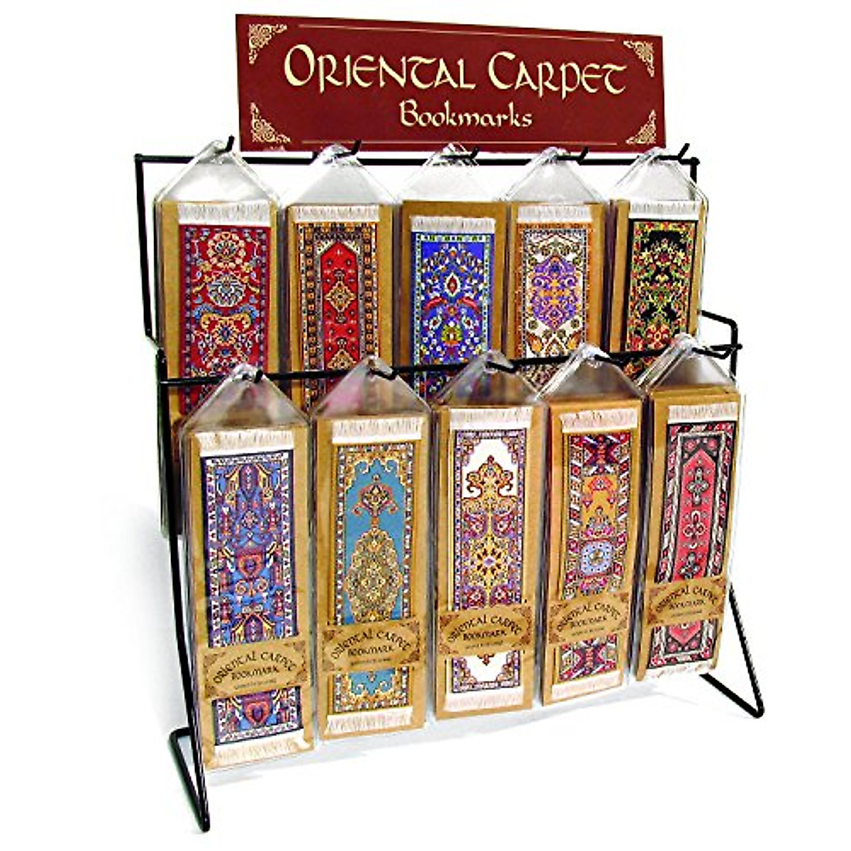 Oriental Carpet Woven Fabric Bookmark - 6 Bookmark Design Collection - Set #2 Beautiful, Elegant, Cloth Bookmarks! Best Gifts & Stocking Stuffers for Men,Women,Teachers & Librarians!